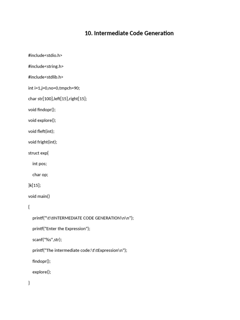 Intermediate Code Generation | PDF | Computer Programming | Software Engineering