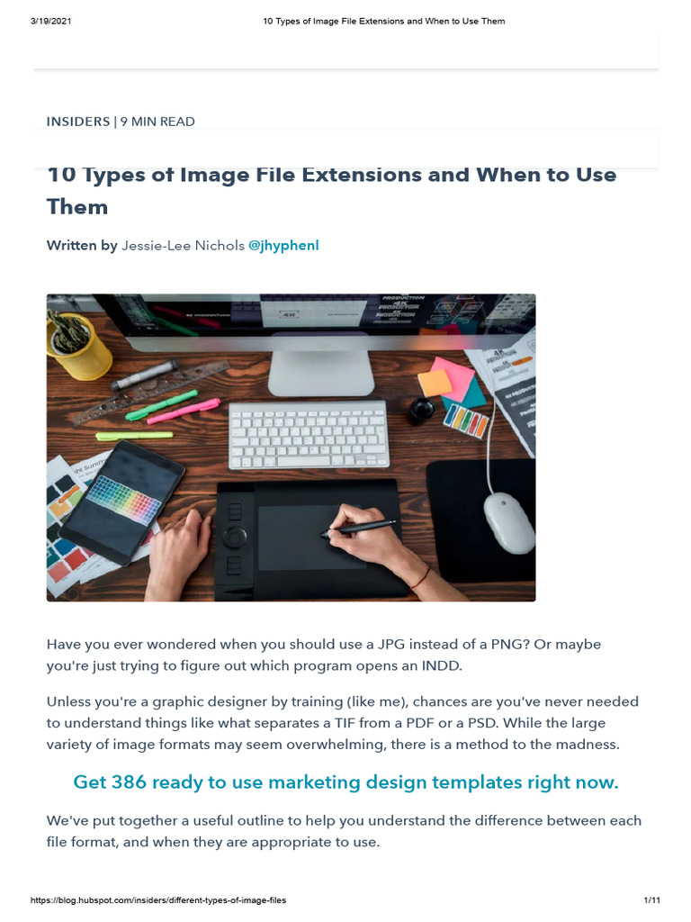 10 Types of Image File Extensions and When to Use Them | PDF | Adobe ...