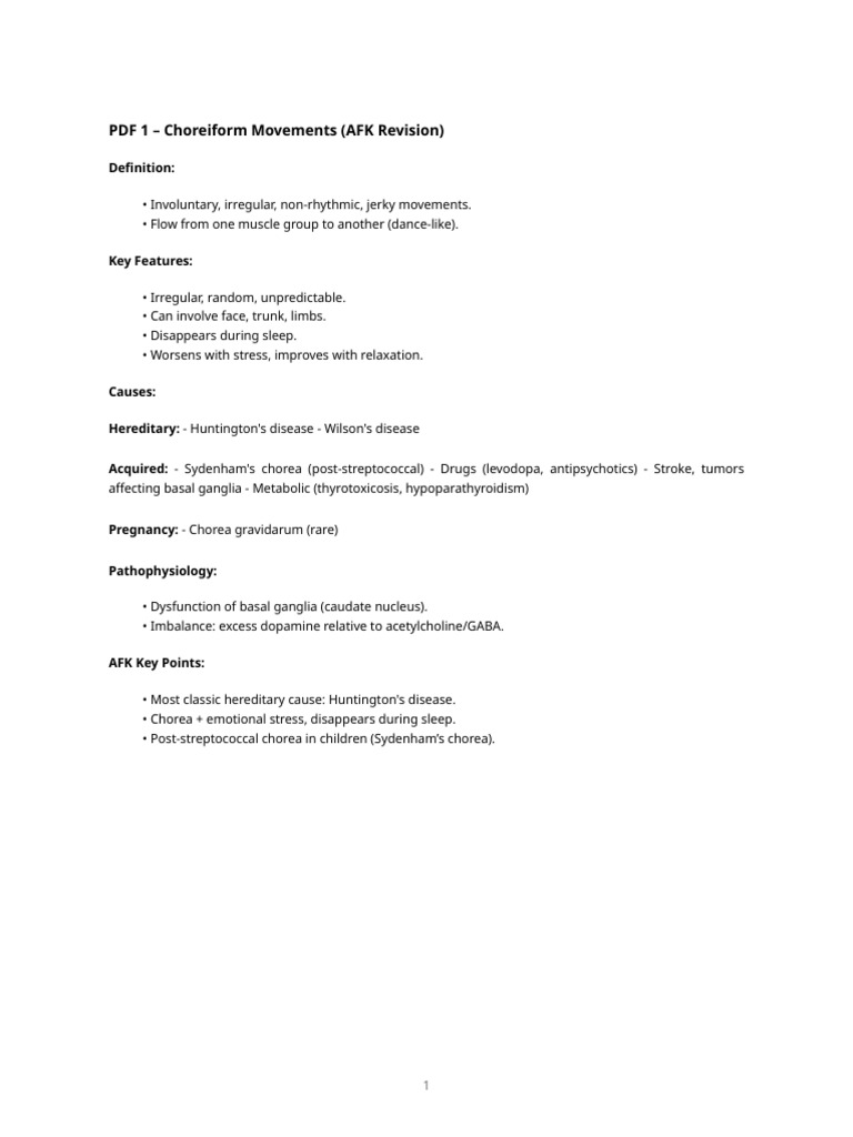Understanding Choreiform Movements | PDF