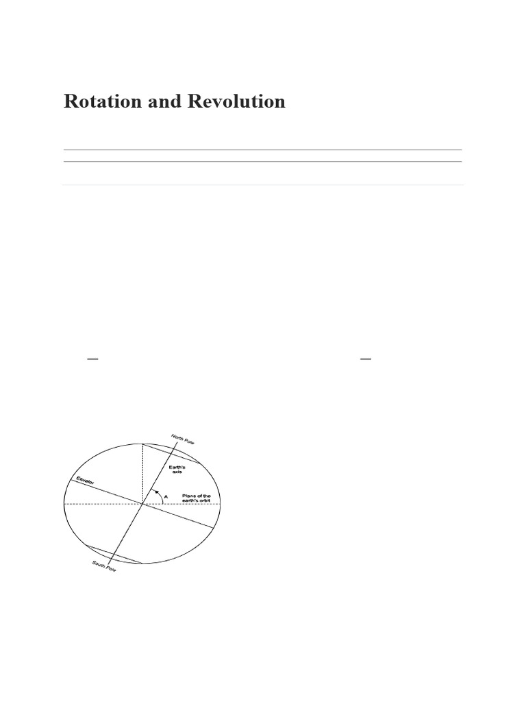 ch-3 Rotation and Revolution | PDF | Equator | Twilight