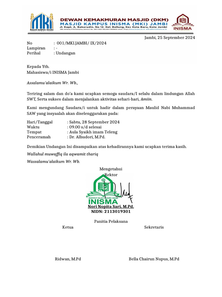 Undangan PHBI | PDF