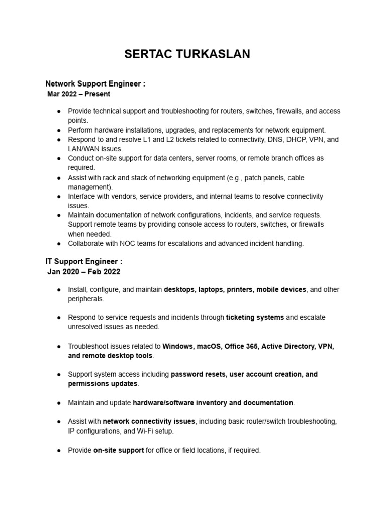 Sertac Resume | PDF