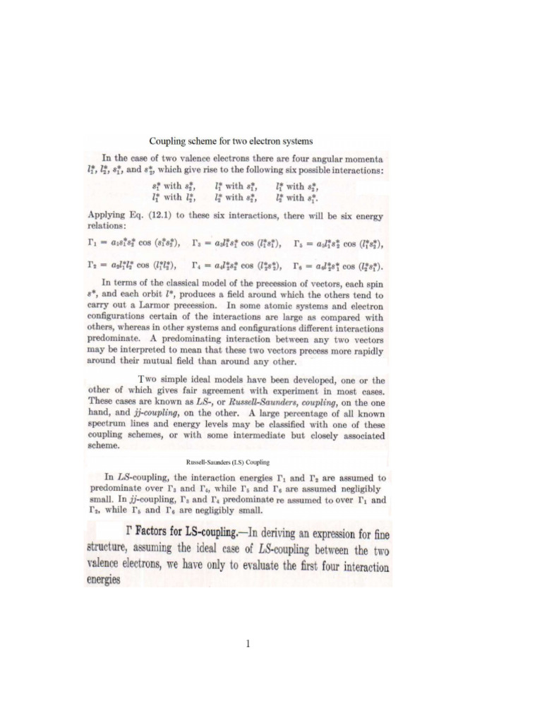 Coupling Scheme For 2 e System | PDF