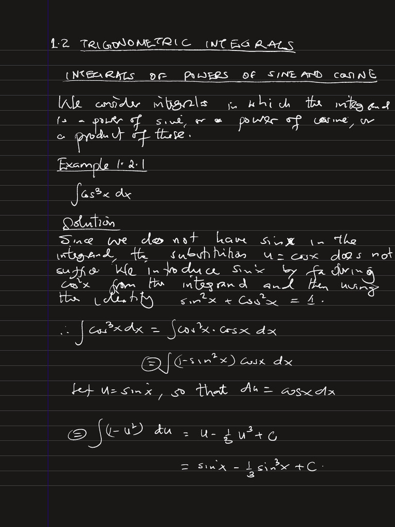 Trigonometric Integrals | PDF