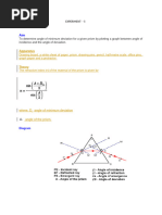 Minimum Deviation Angle Experiment | PDF