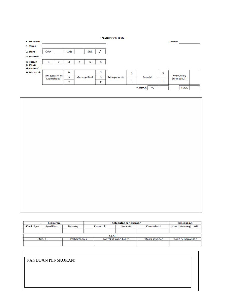Template JSI Bahagian B (M3 Kosong) | PDF