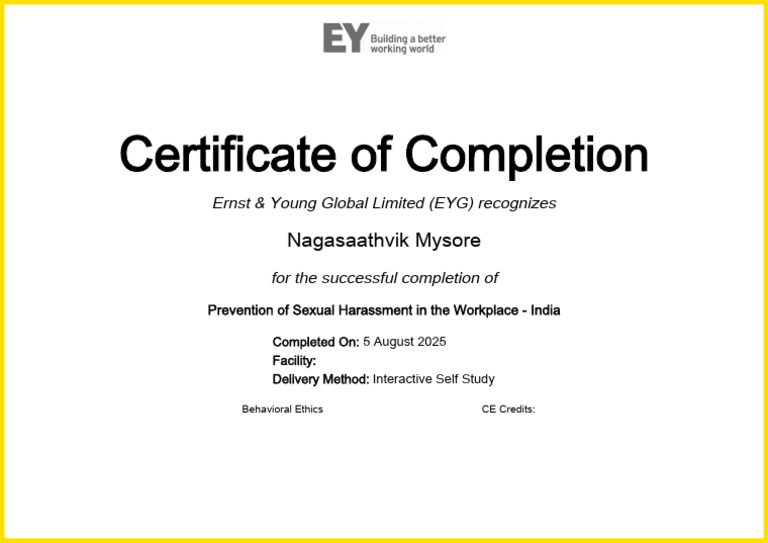 CertificateOfCompletion POSH | PDF