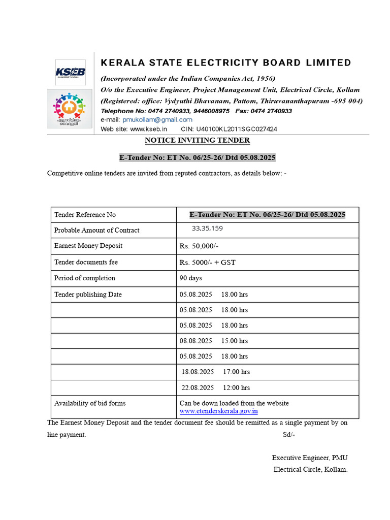 Kerala Tender Covered Conductor | PDF