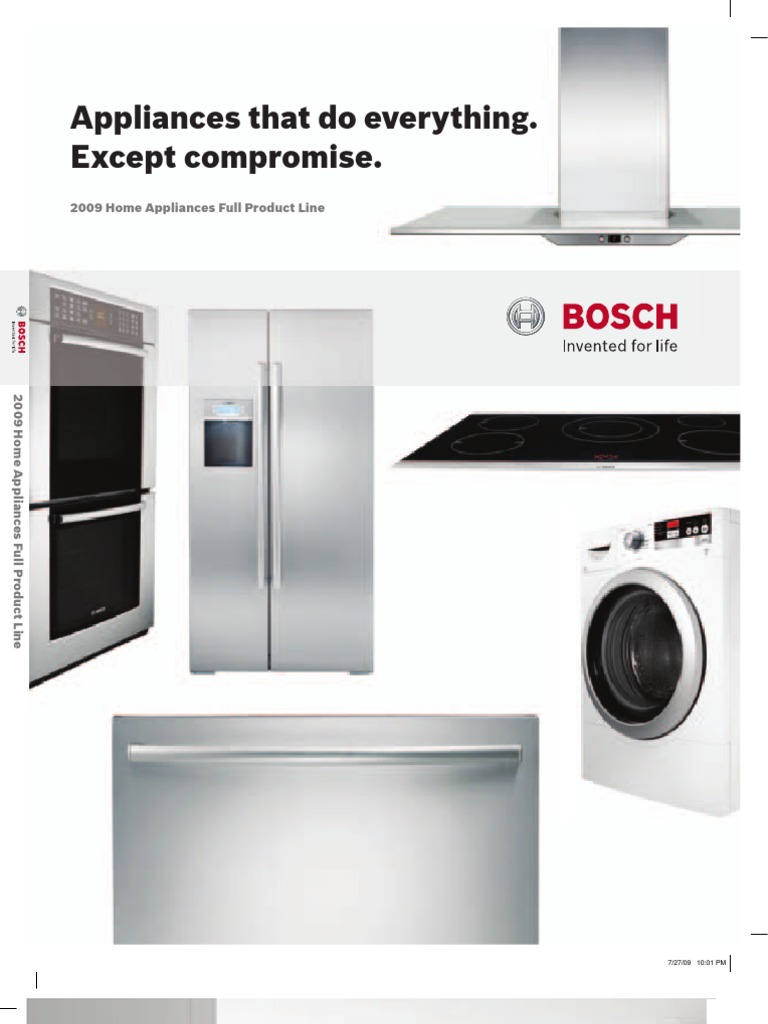 2009 Bosch Full Line Catalog - LR | PDF | Dishwasher | Oven