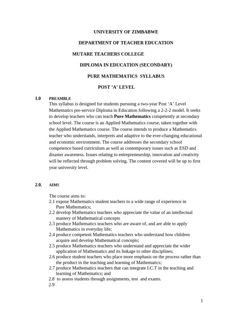 Pure Mathematics Syllabus | PDF | Group (Mathematics) | Matrix ...
