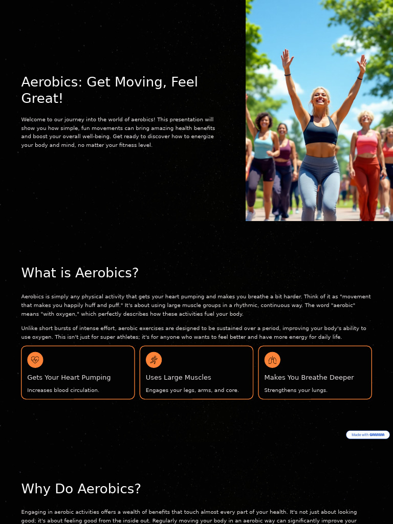 Aerobics Get Moving Feel Great | PDF | Aerobic Exercise | Physical Fitness