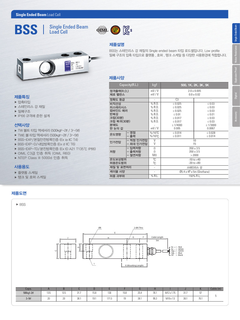Single Ended Beam Load Cell BSS | PDF