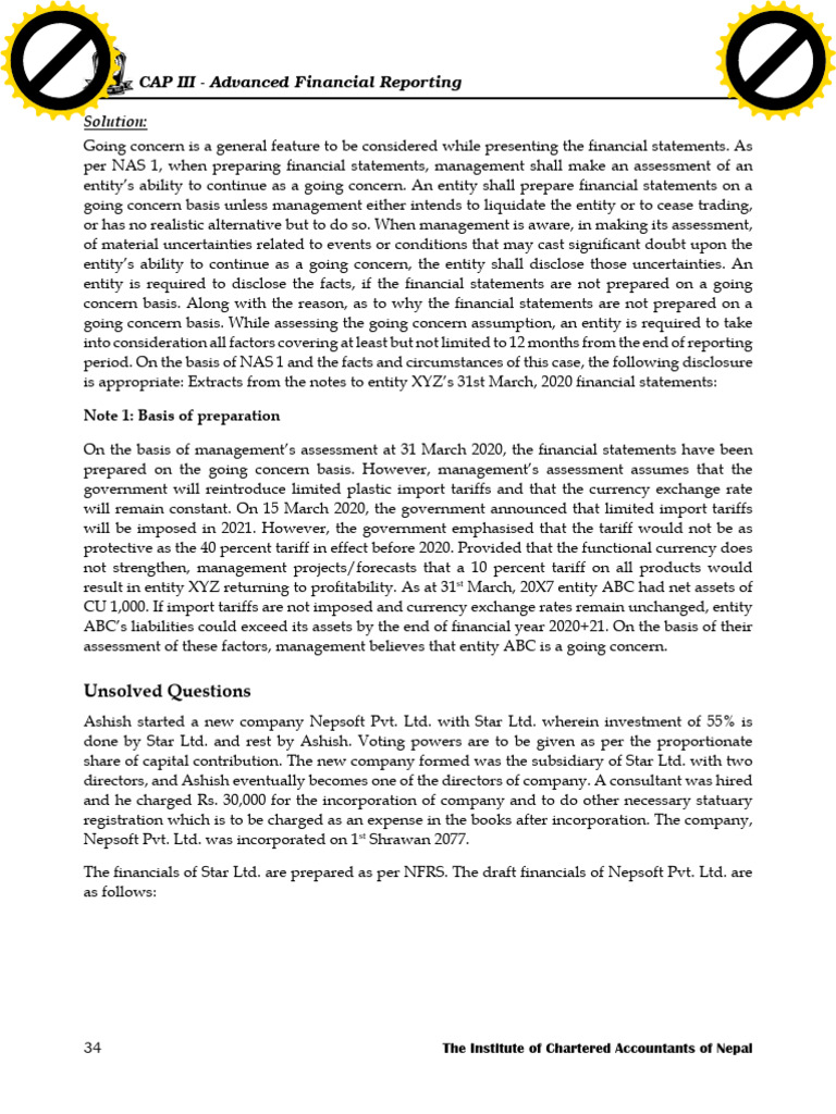 Going Concern in Financial Reporting | PDF | Going Concern | Financial ...