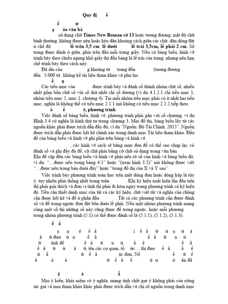 Quy Dinh Trinh Bay Bao Cao Mon Hoc Pdf