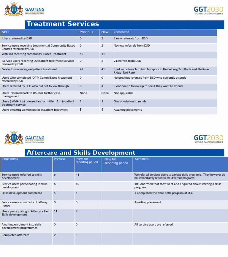 DSD Treatment Services Report Summary | PDF | Health Care | Medicine