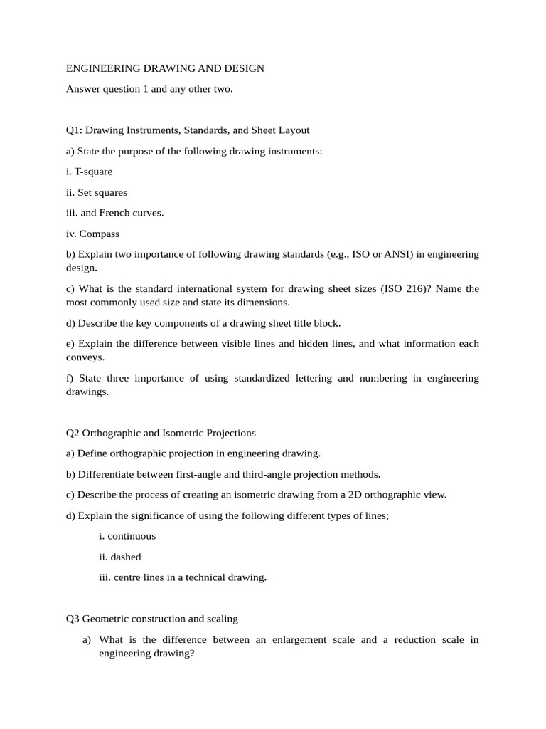 HSC Engineering Drawing Essentials | PDF