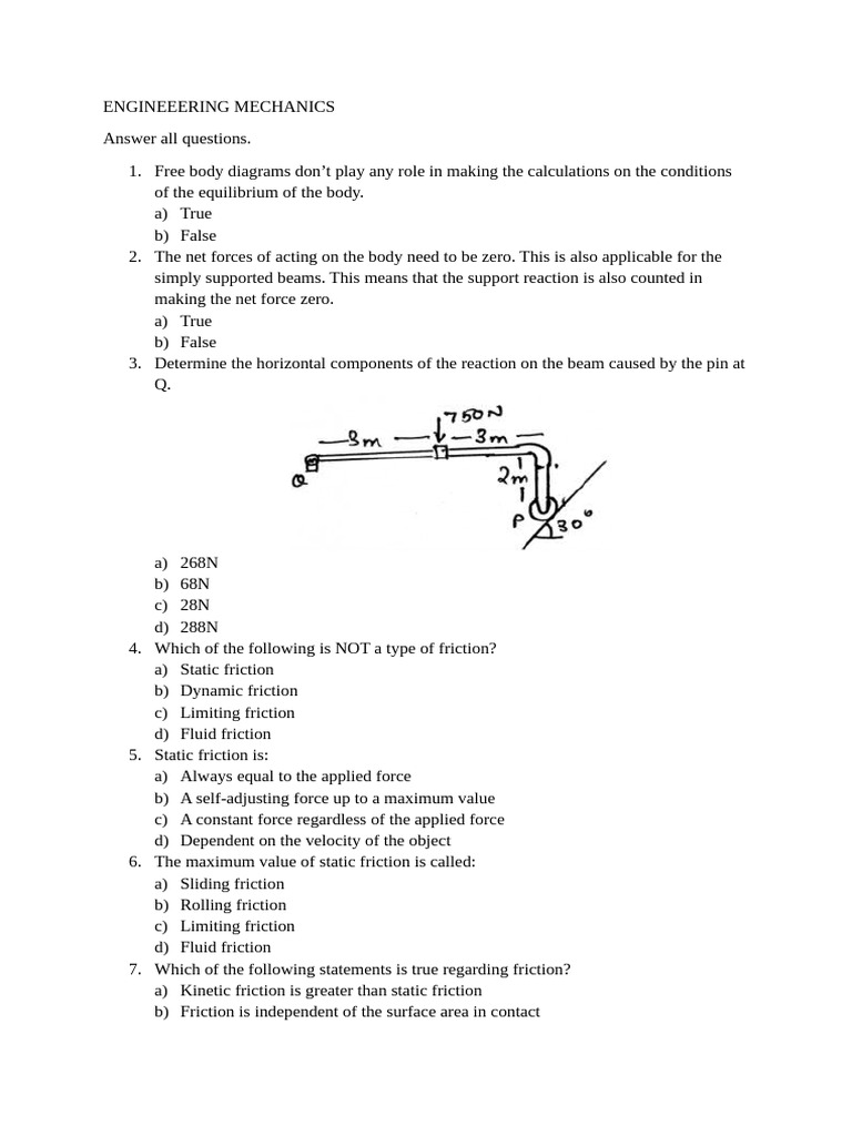ENGINEERING MECHANICS (3 Copies) | PDF | Friction | Force