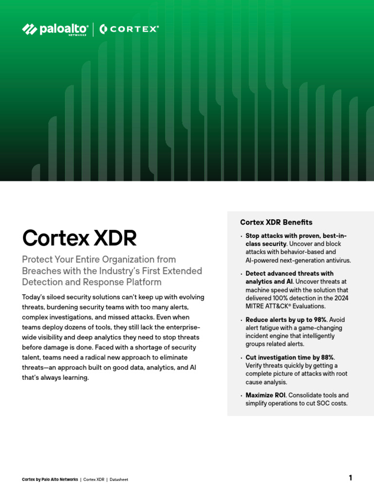 Cortex XDR: Advanced Threat Protection | PDF | Security | Computer Security