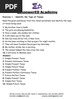 Tenses Worksheet Class 10 CBSE | PDF