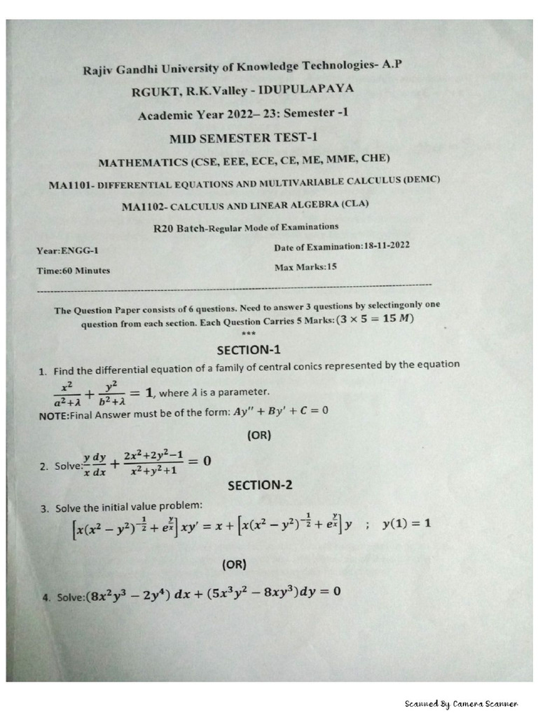Mid 1,2,3 Papers | PDF