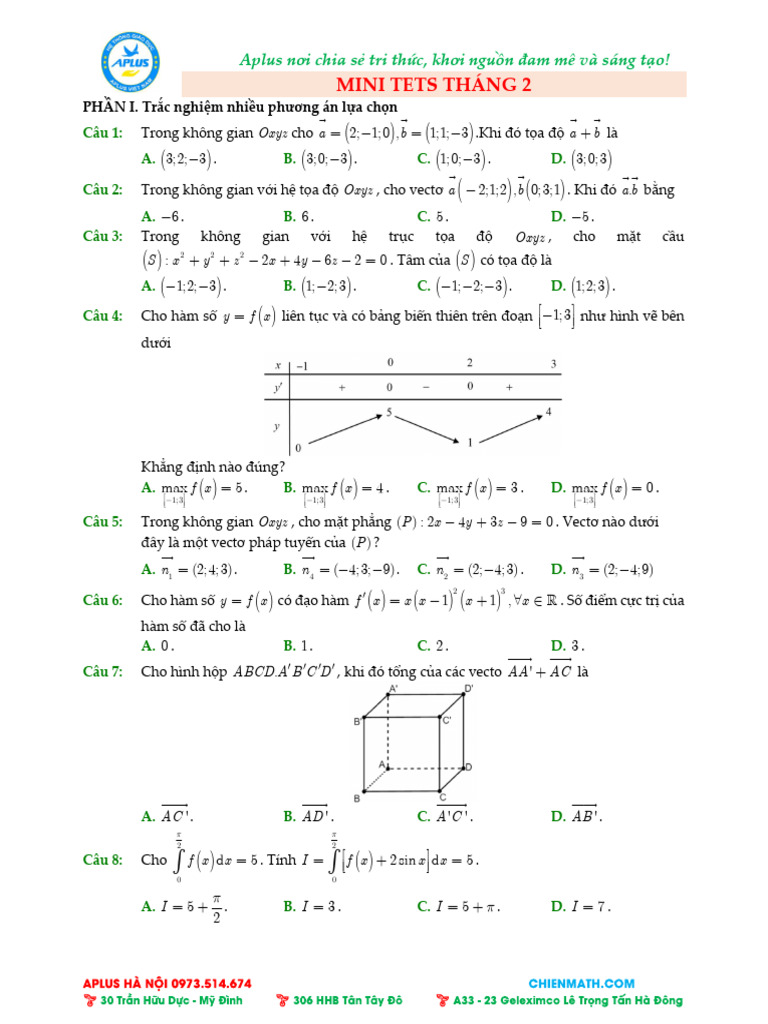 Mini Test Tháng 2 | PDF