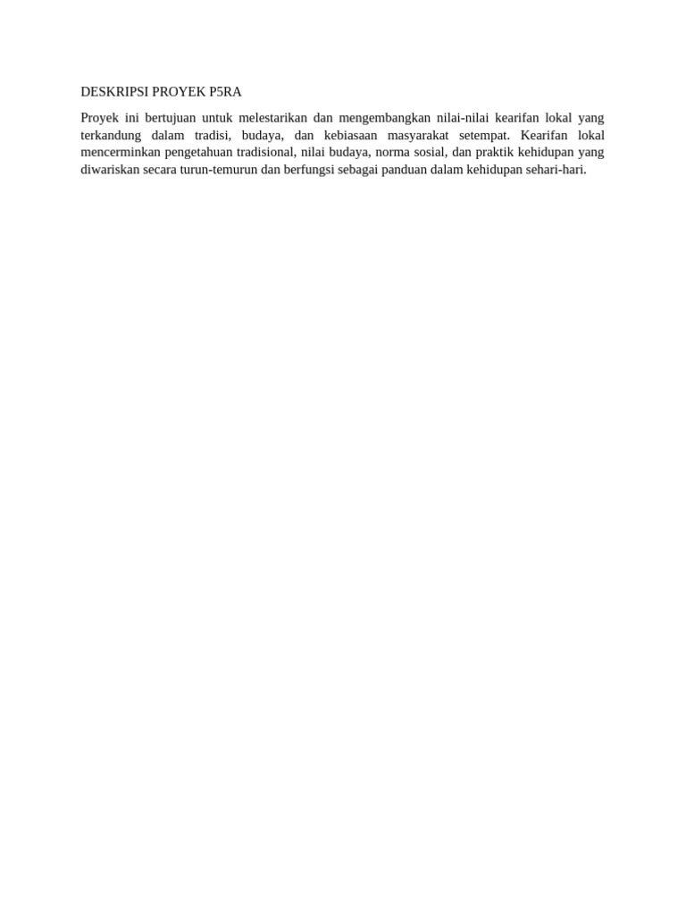 Deskripsi Proyek P5ra | PDF