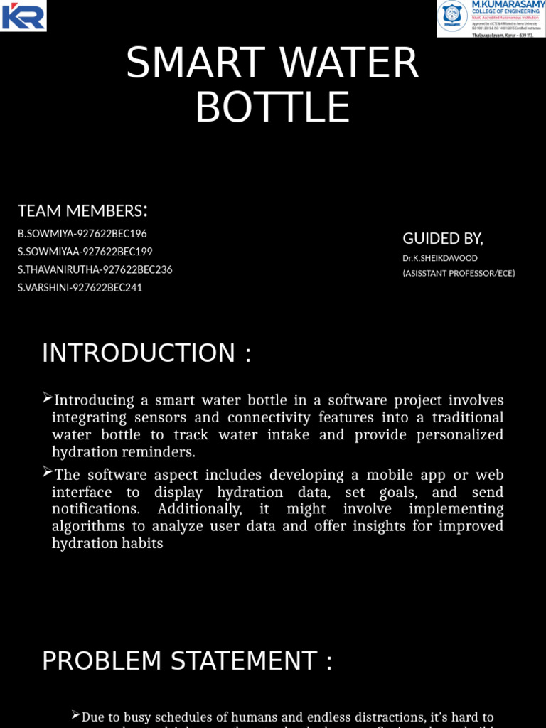 Smart Water Bottle | PDF | Mobile App | Usability