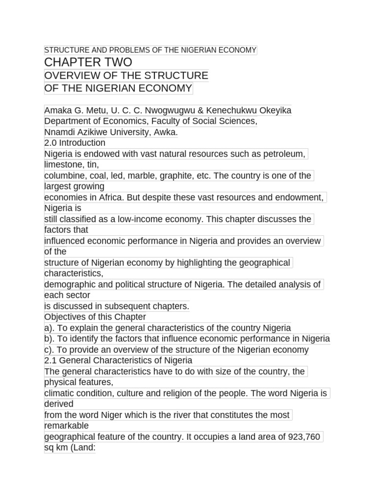 Overview of Nigeria's Economic Structure | PDF | Nigeria | Structural ...