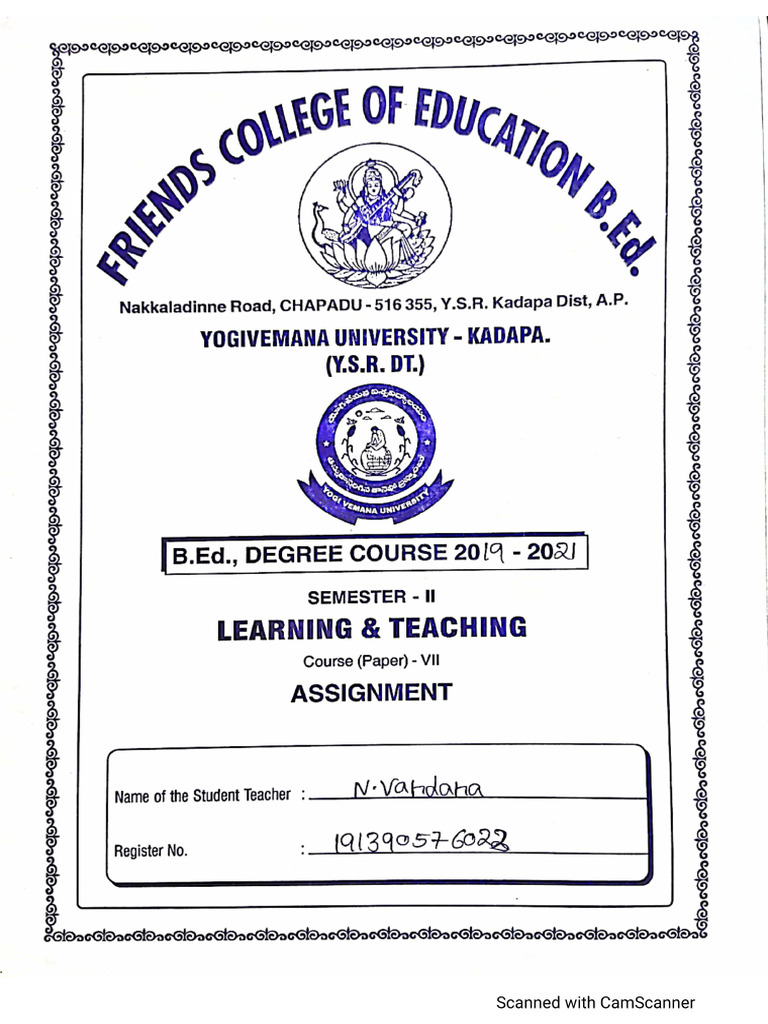 Learning &teaching (Assignment) 2 Sem | PDF