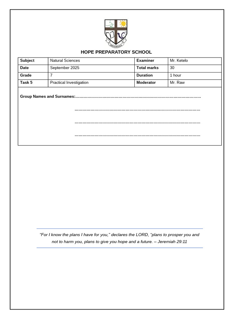 Grade 7 Ns Project Term 3 2025 | PDF | Temperature | Heat Transfer