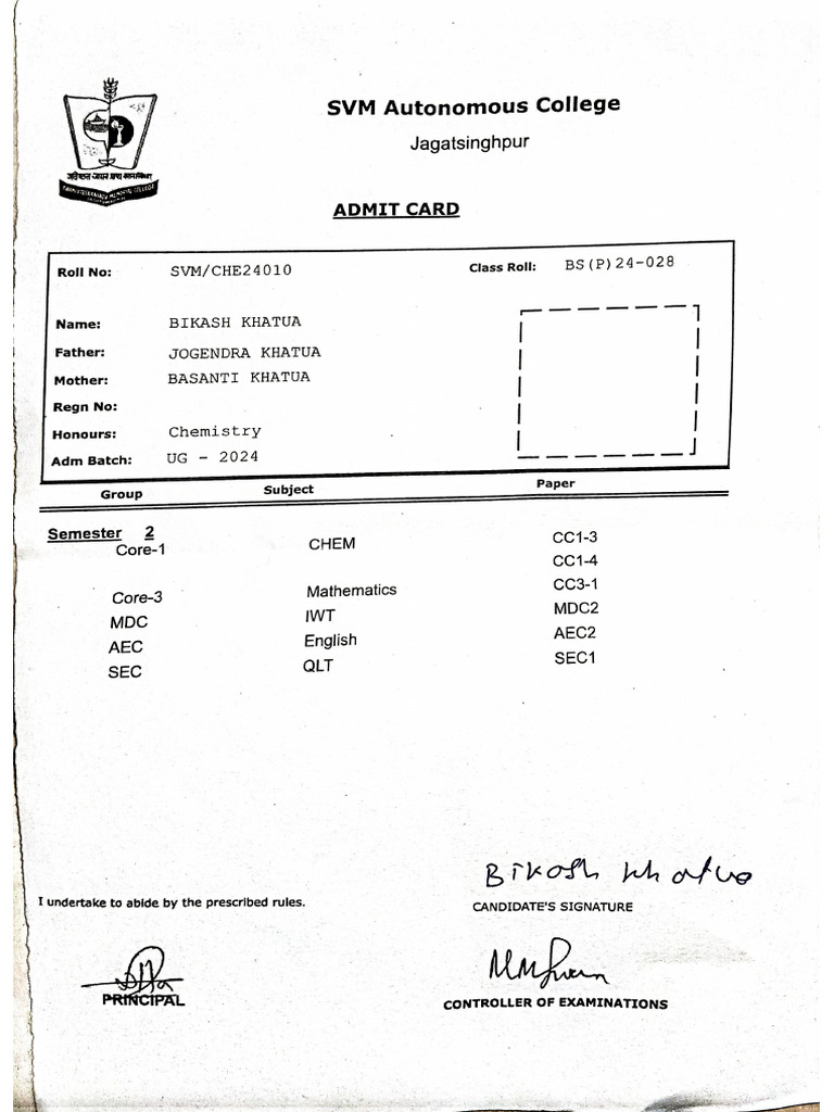 Admit Card | PDF