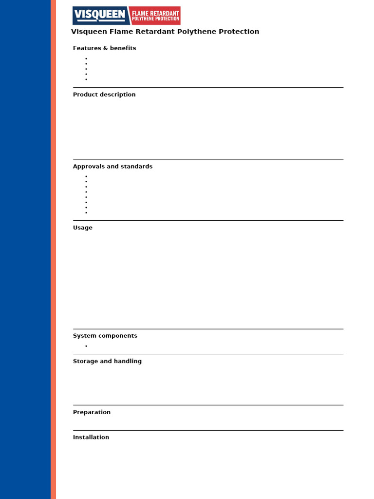 Visqueen Flame Retardant Polythene Protection | PDF | Asbestos