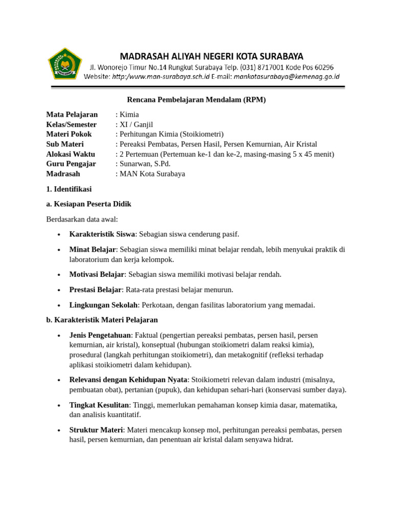 Contoh RPM Baru | PDF