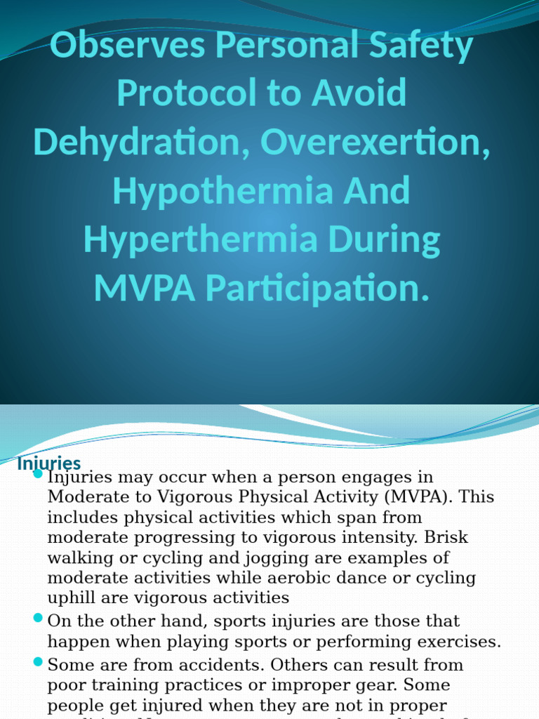 Observes Personal Safety Protocol To Avoid Dehydration | PDF | Diseases ...