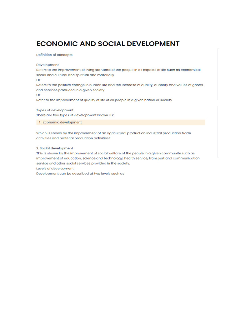 Economic and Social Indicator | PDF