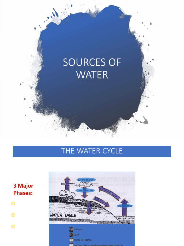 Water Sources and Plumbing Cycle Explained | PDF | Water Purification ...