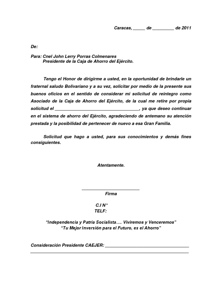 Carta Reingreso | PDF