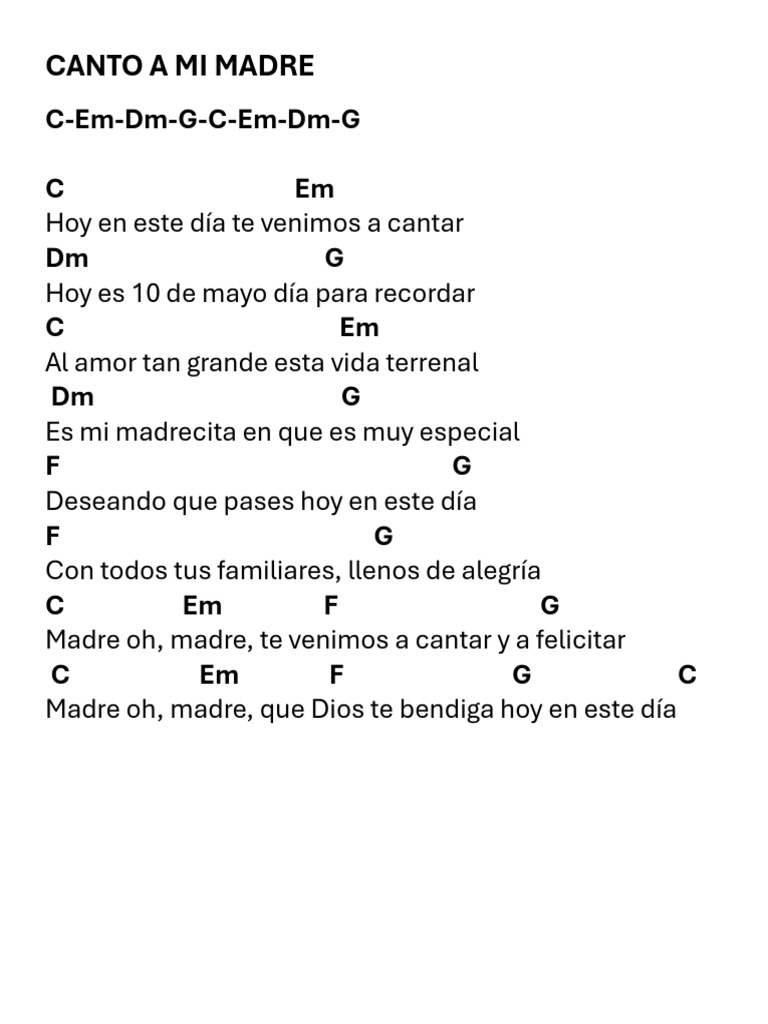 Canto A Mi Madre | PDF