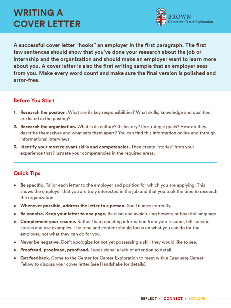 PHD Cover Letter Tip Sheet and Samples | PDF | Mentorship | Résumé