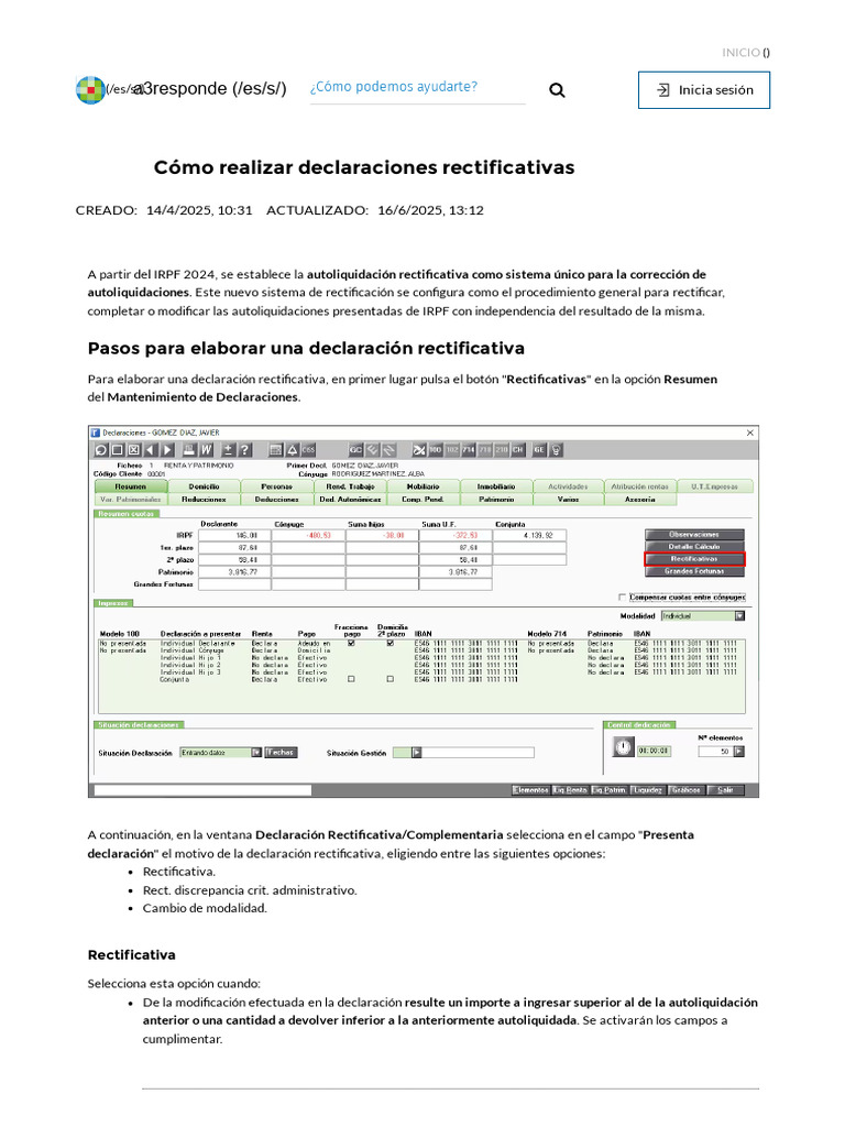 Cómo Realizar Declaraciones Rectificativas | PDF
