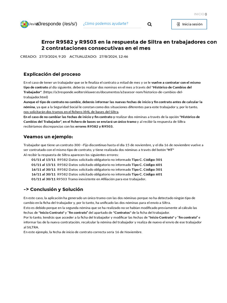 Errores R9582 y R9503 en Siltra | PDF | Informática