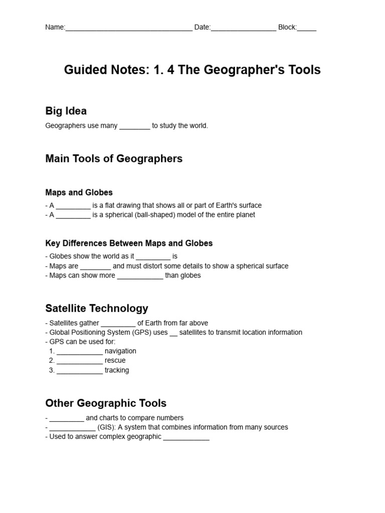HMH World Geography Module 1 Lesson 4 Guided Notes | PDF
