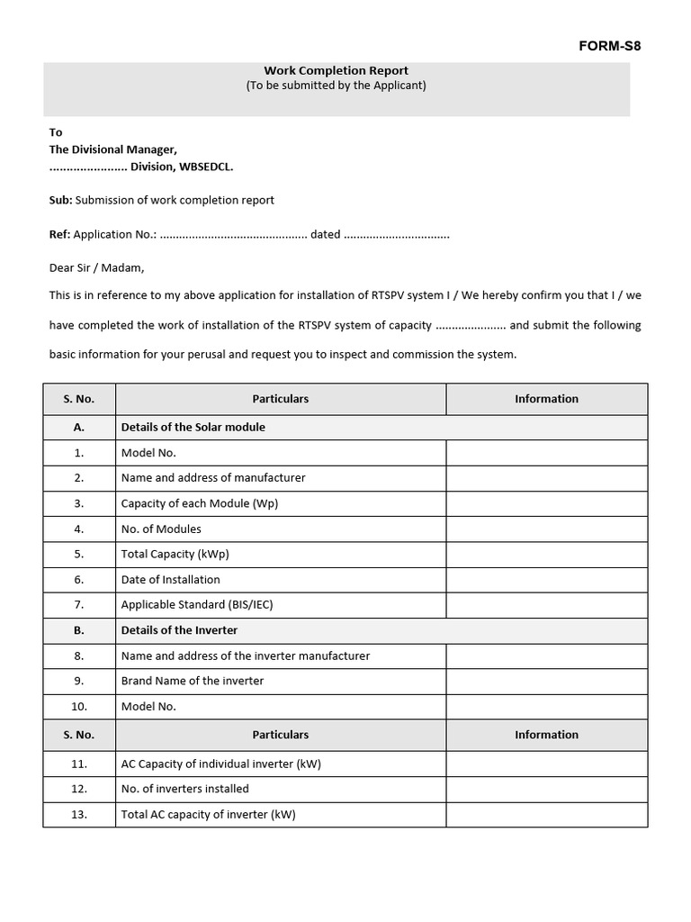 Work Completion Report(S8) | PDF | Electromagnetism | Equipment