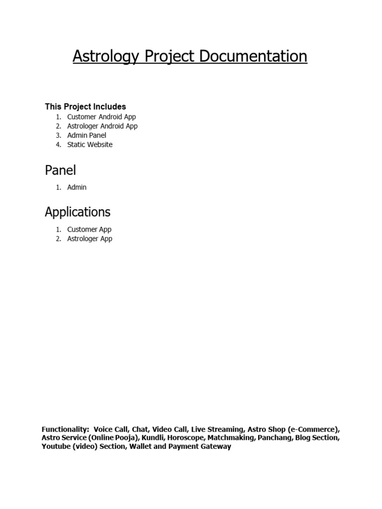 Comprehensive Astrology App Documentation | PDF | Microsoft Excel | Faq