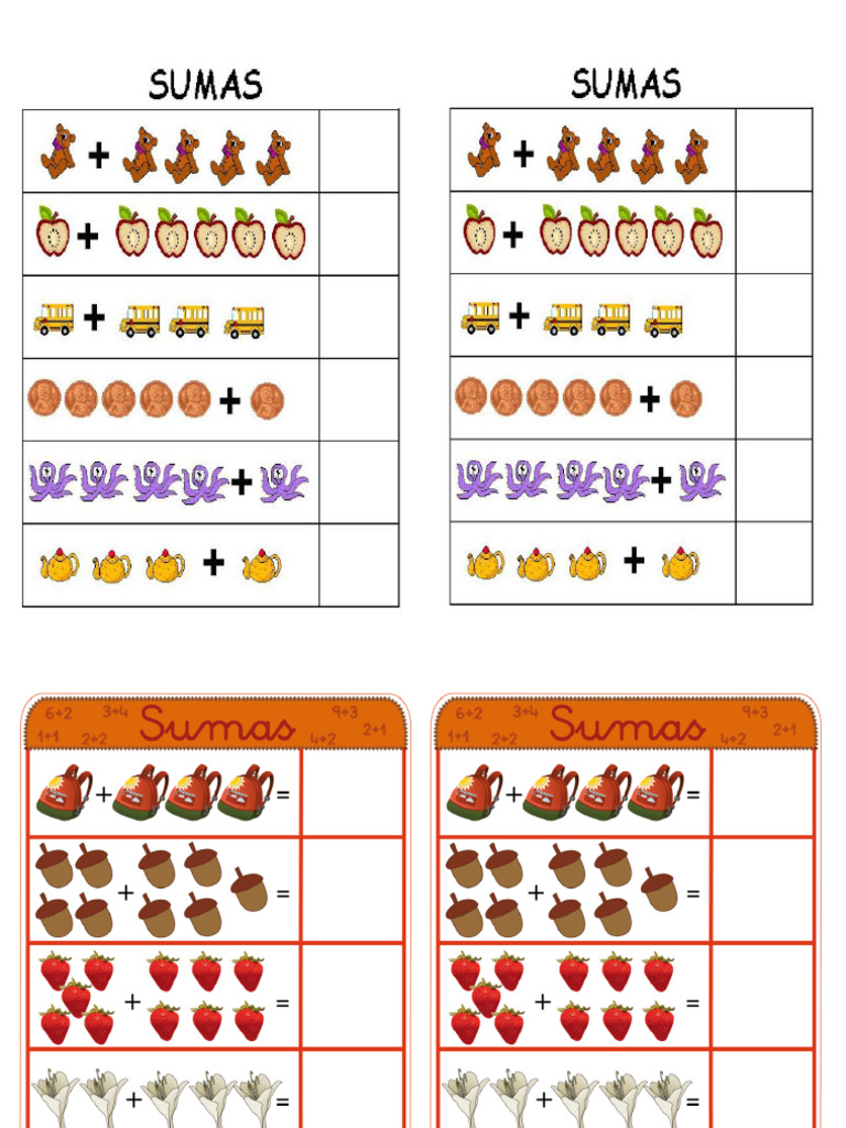 Sumas de Un Digito | PDF