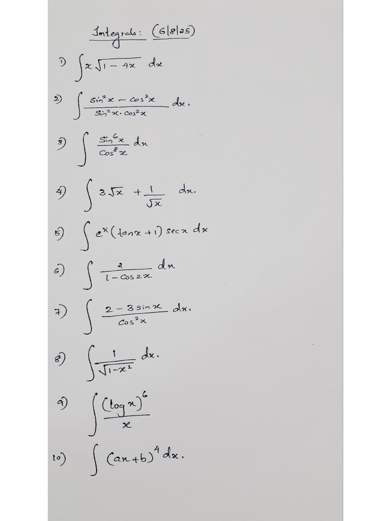 Integrals | PDF