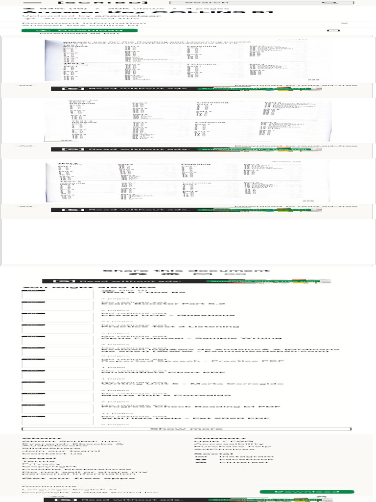Collins B1 Answer Key PDF Download | PDF | Scribd | Computing