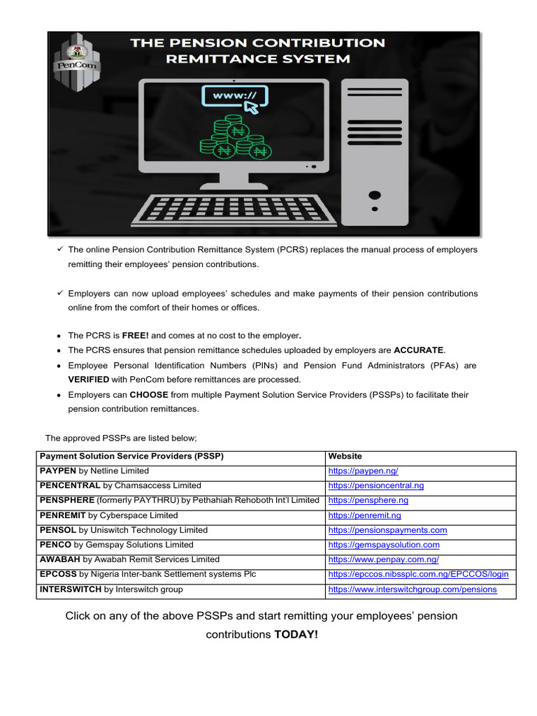 Online Pension Contribution System Guide | PDF