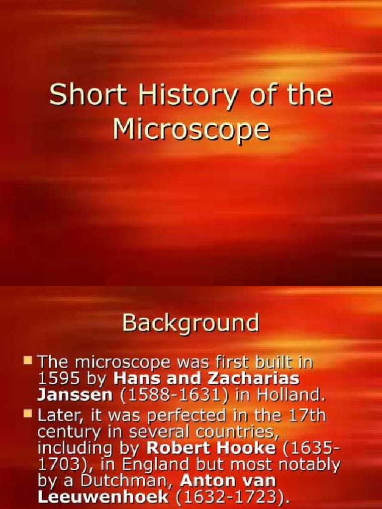 History of The Microscope | PDF