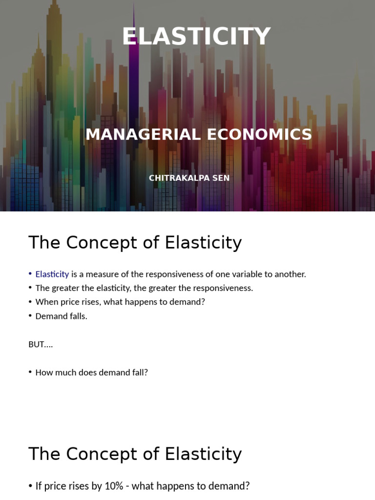 Economics Elasticity | PDF | Elasticity (Economics) | Demand